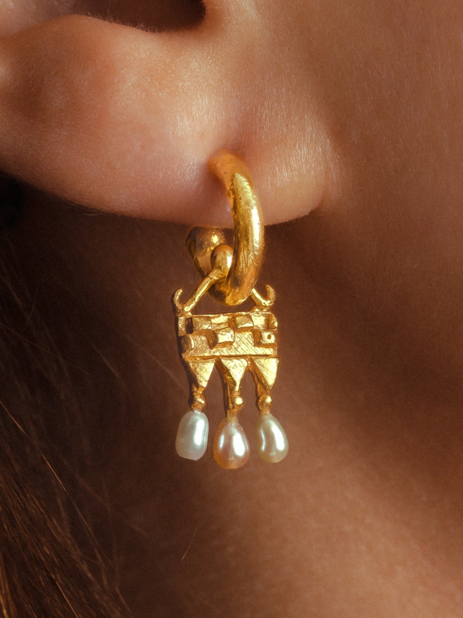 The Big Top Hoops - Pearl Circus Gypsy Creole Charms Harlequin