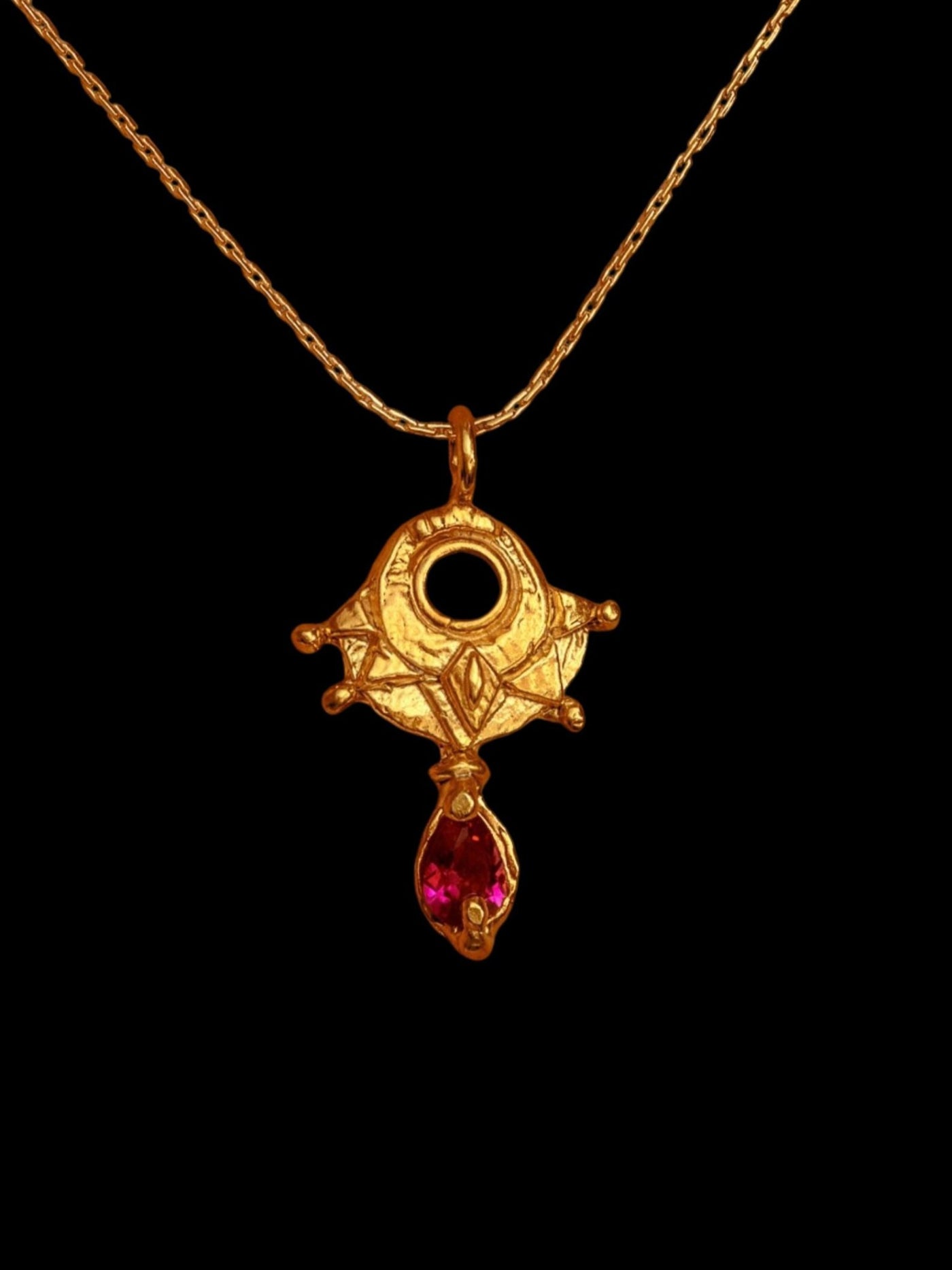 The Ruby Woo Harlequin Chain - 24k Gold Plated Creole Gypsy