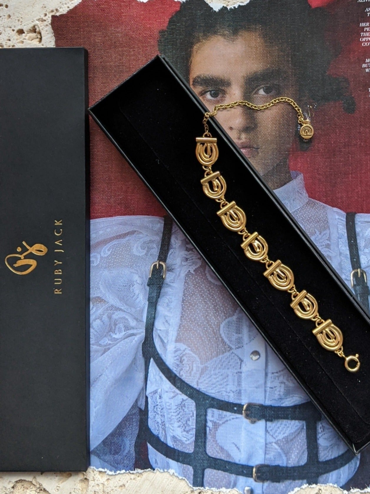 The Deity Bracelet - 24k Gold Plated Statement Necklace Coin